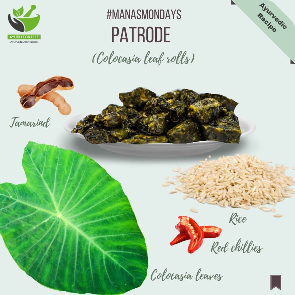 Patra Food, Patrode, Colocasia Leaf Rolls